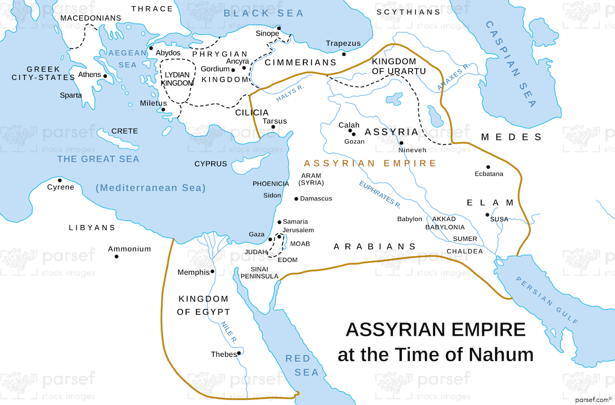 Nahum Assyrian Empire Bible Map | Free Bible Maps