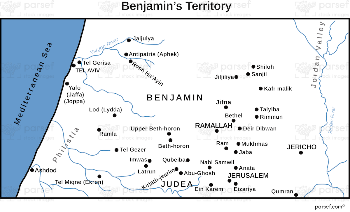 Benjamin’s Territory Bible Map | Free Bible Maps