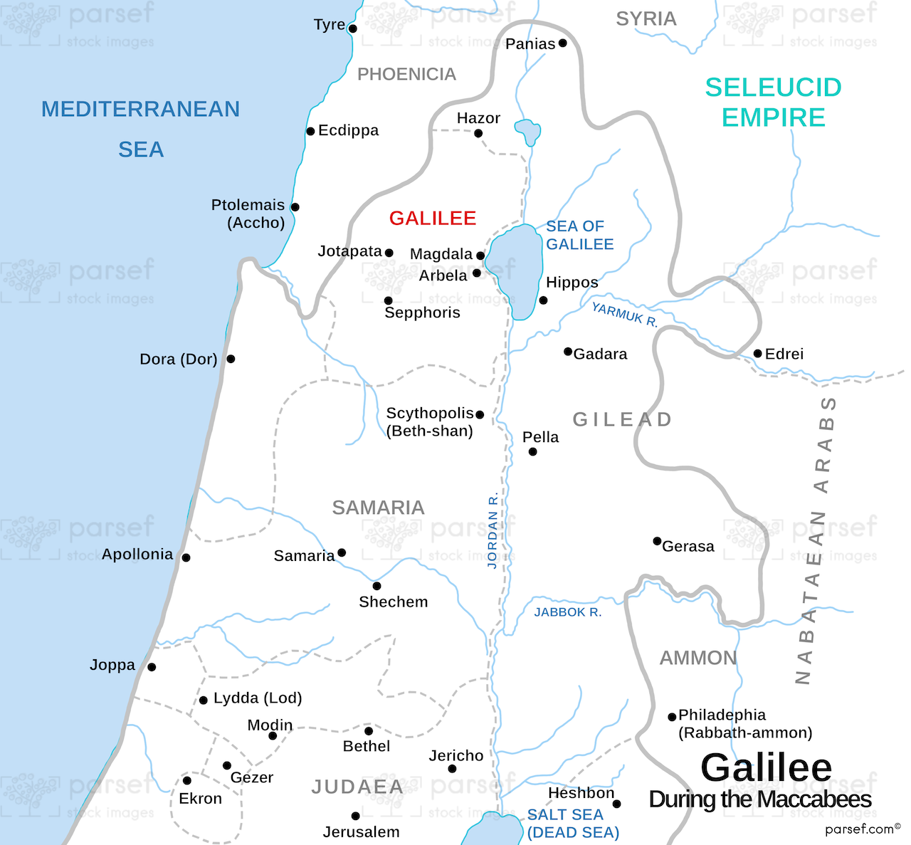Galilee During Maccabees Bible Map | Free Bible Maps
