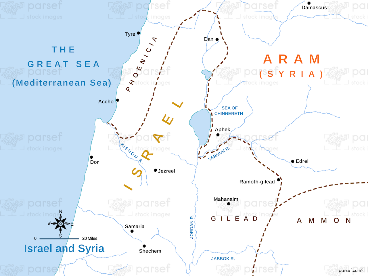 Israel and Syria Bible Map | Free Bible Maps