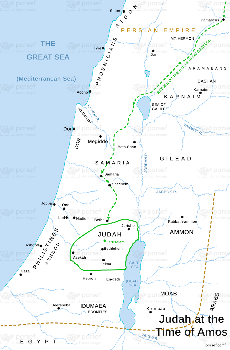 Amos Judah Bible Map | Free Bible Maps