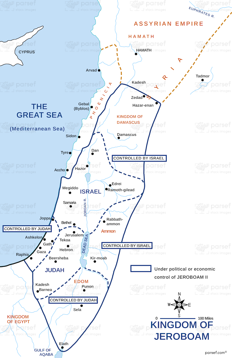 Kingdom of Jeroboam Bible Map | Free Bible Maps