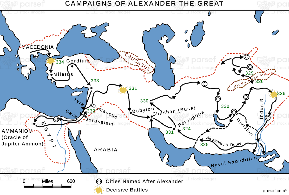Alexander the Great’s Campaigns Bible Map | Free Bible Maps