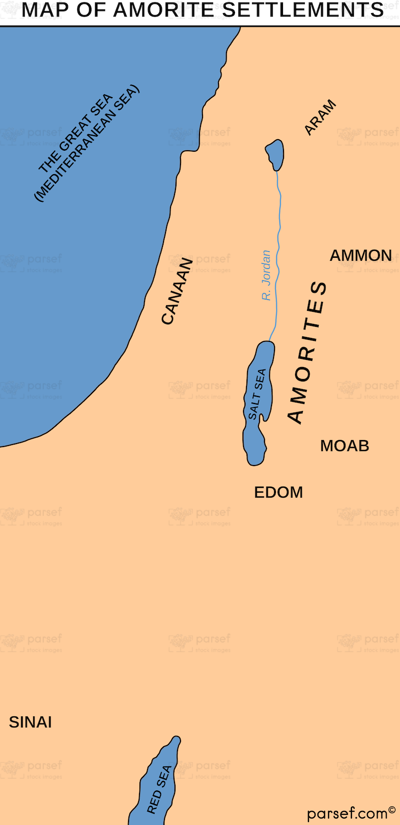 Amorites Territory Bible Map | Free Bible Maps