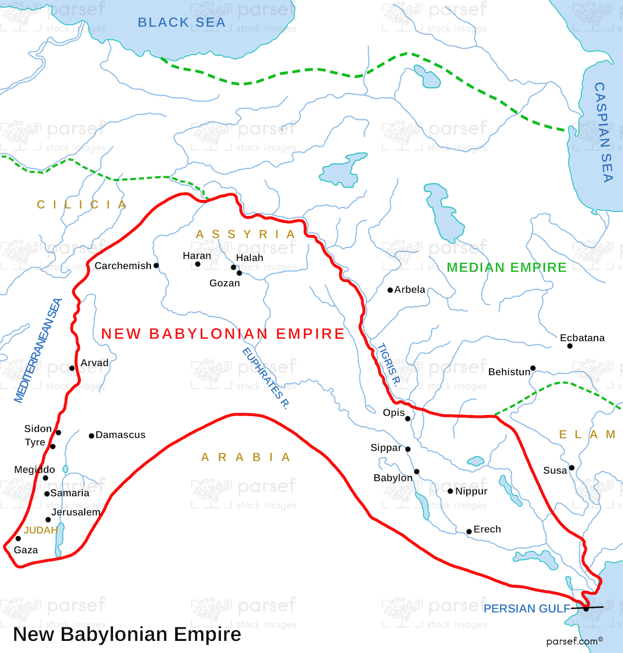 Daniel New Babylonian Empire Bible Map | Free Bible Maps