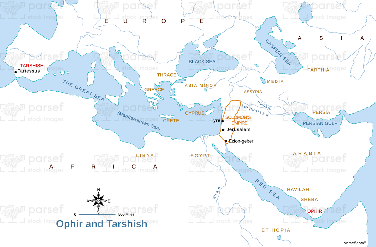 Ophir and Tarshish Bible Map | Free Bible Maps