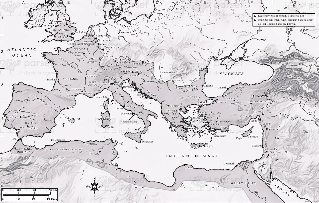 Roman Empire in A.D. 69 – Charting the Heart of Ancient Power Map ...