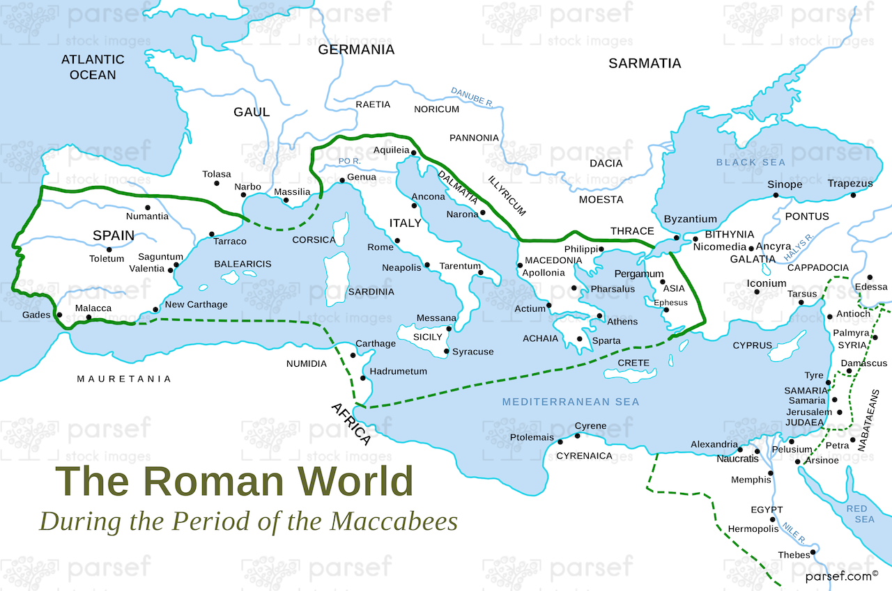 Roman World Maccabees Bible Map | Free Bible Maps