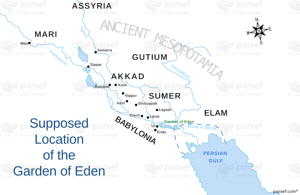 Genesis Garden of Eden Bible Map | Free Bible Maps