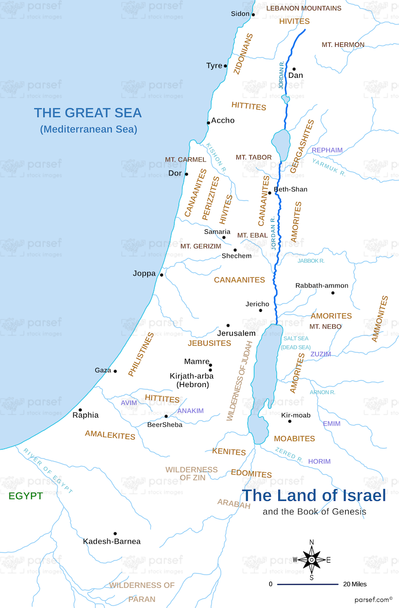 The Land of Israel in Genesis Bible Map | Free Bible Maps