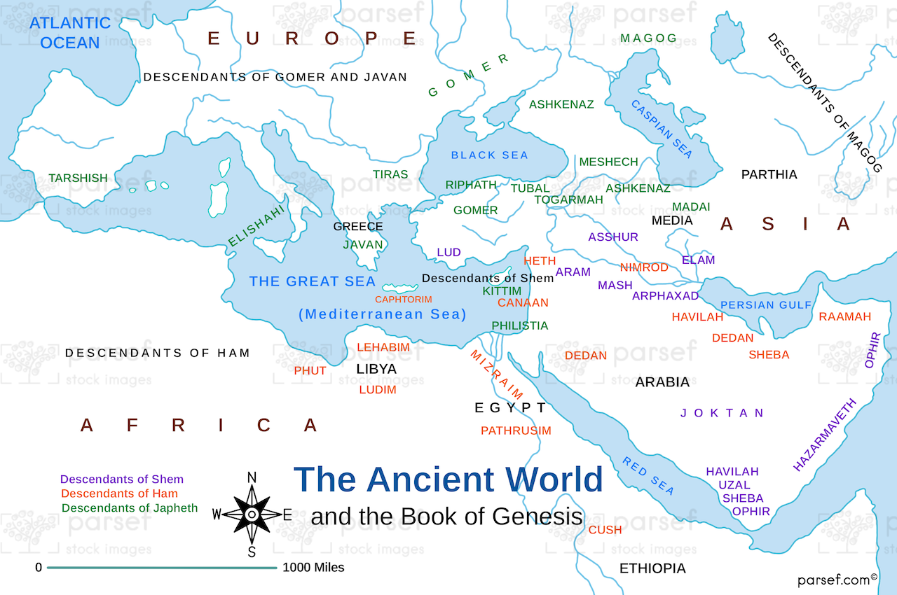 Ancient World of Genesis Bible Map | Free Bible Maps