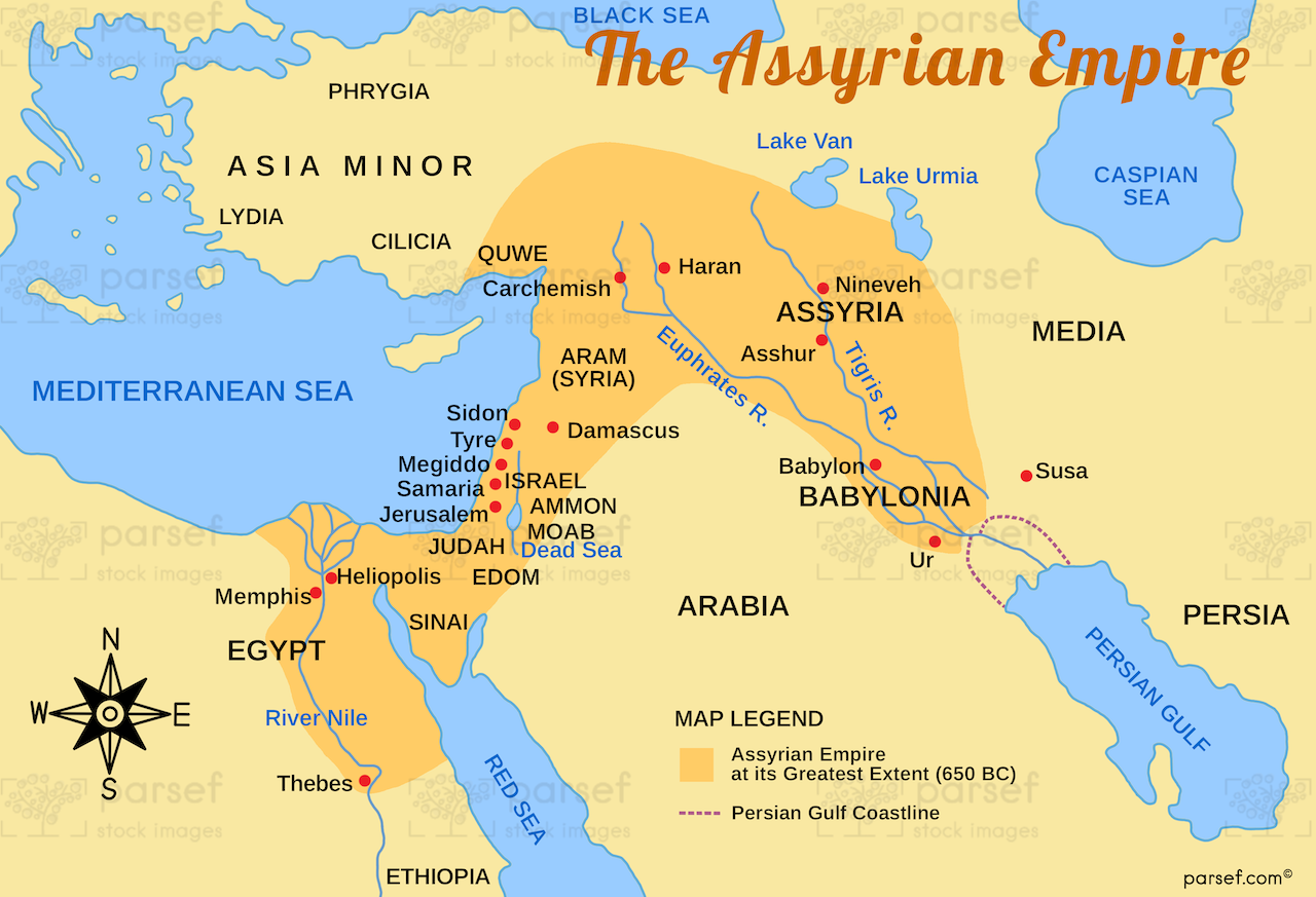 Assyrian Empire Bible Map | Free Bible Maps