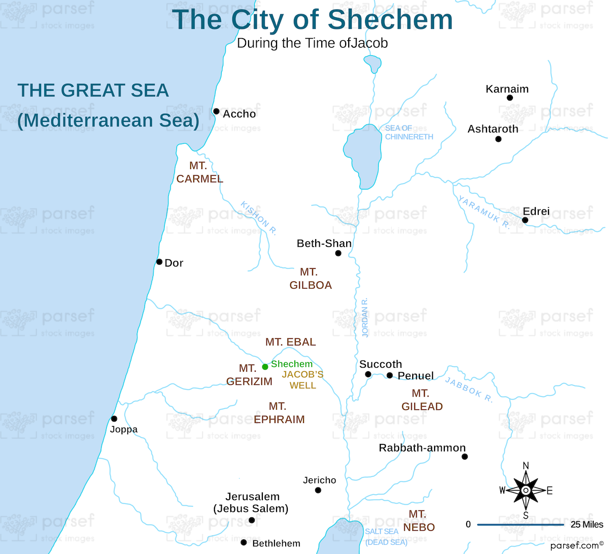 Genesis City of Shechem Bible Map | Free Bible Maps