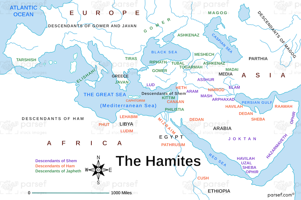 Genesis the Hamites Bible Map | Free Bible Maps