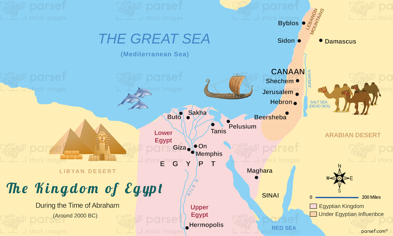 Egypt During Abraham’s Time Bible Map | Free Bible Maps