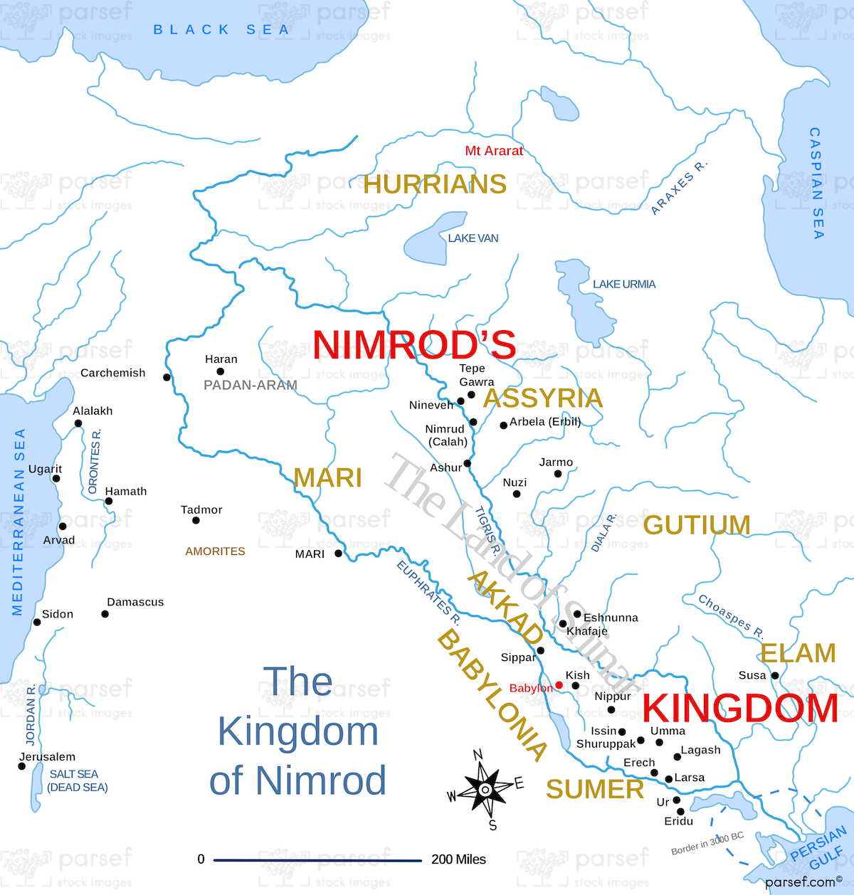 Genesis Kingdom of Nimrod Bible Map | Free Bible Maps