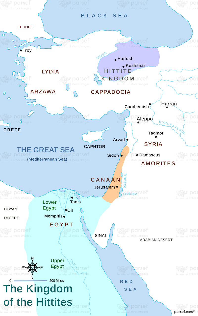 The Kingdom of the Hittites Bible Map | Free Bible Maps