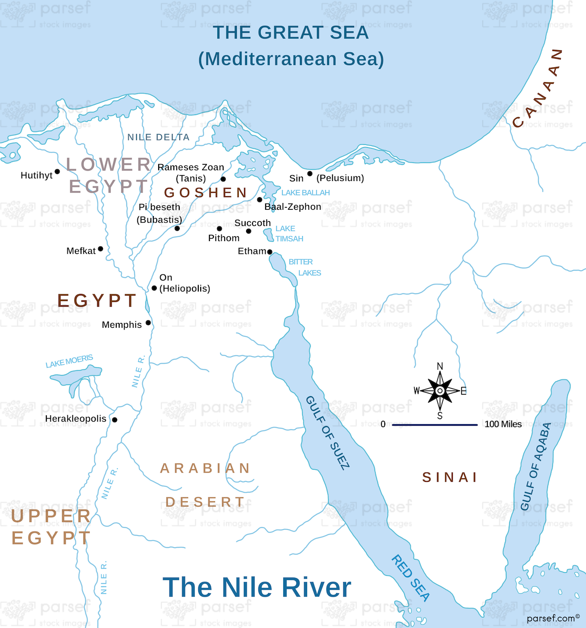 Genesis Nile River Bible Map | Free Bible Maps
