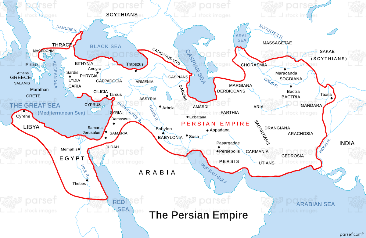 Ezra the Persian Empire Bible Map | Free Bible Maps
