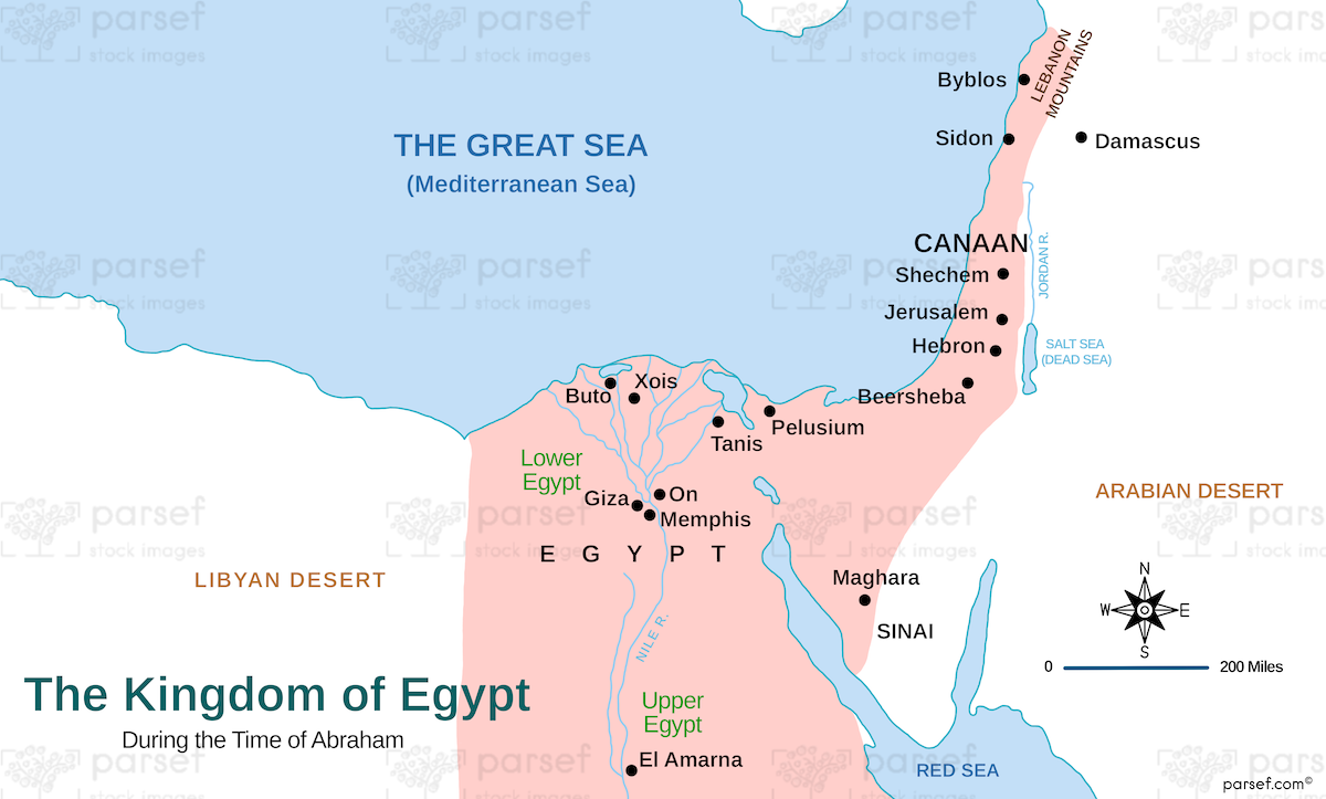 Genesis the Egyptian Kingdom Bible Map | Free Bible Maps
